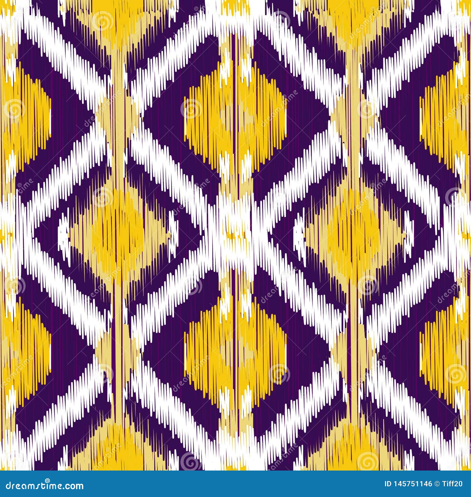 Seamless Ikat Pattern stock vector. Illustration of repeat - 145751146