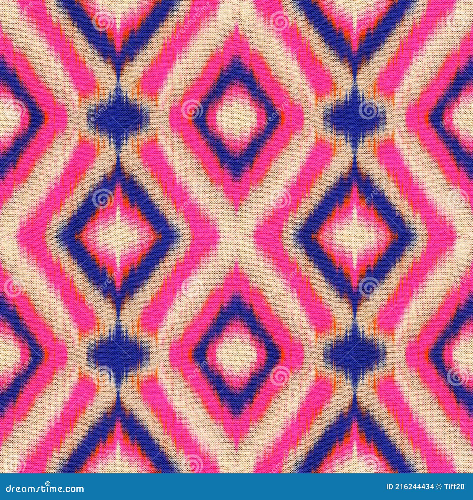 Seamless Ikat Pattern stock illustration. Illustration of ethnic ...