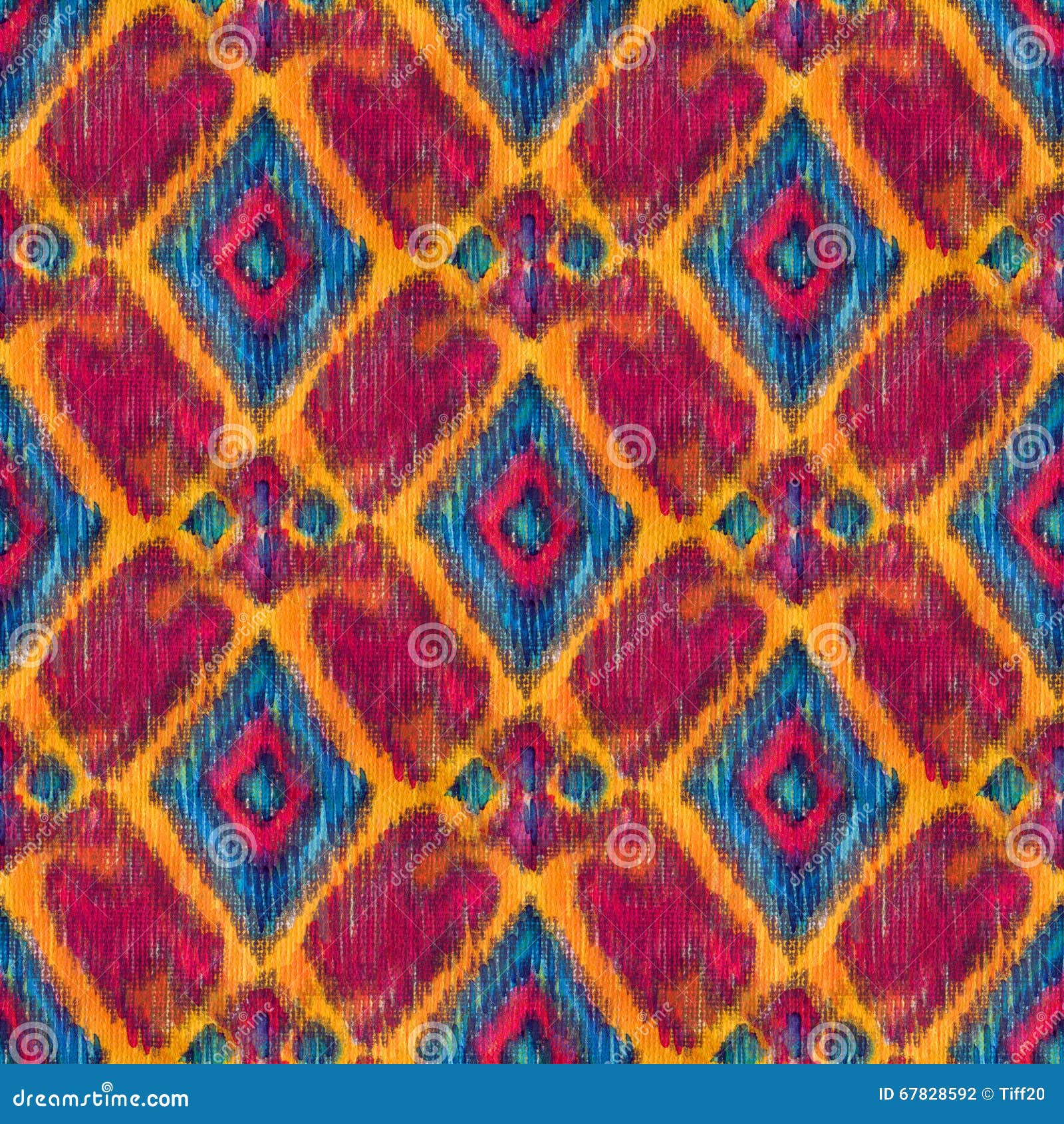 Seamless Ikat Pattern stock illustration. Illustration of artistic ...