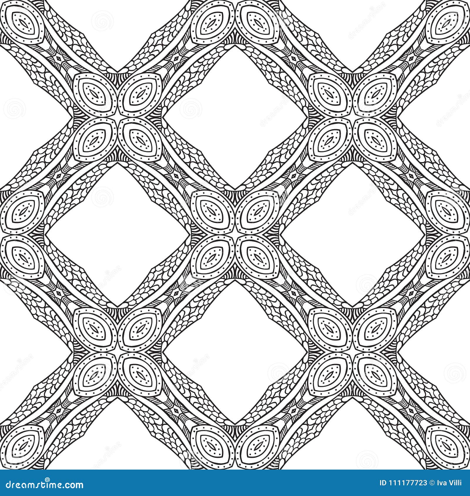 Seamless pattern stock vector. Illustration of outline - 111177723
