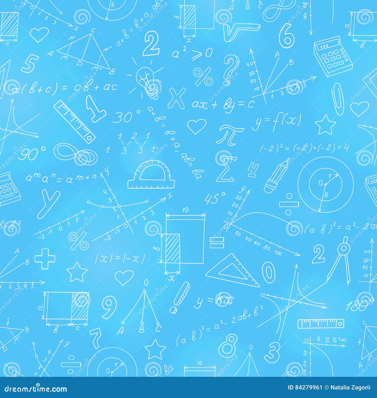 Seamless Illustration with Formulas and Charts on the Topic of ...