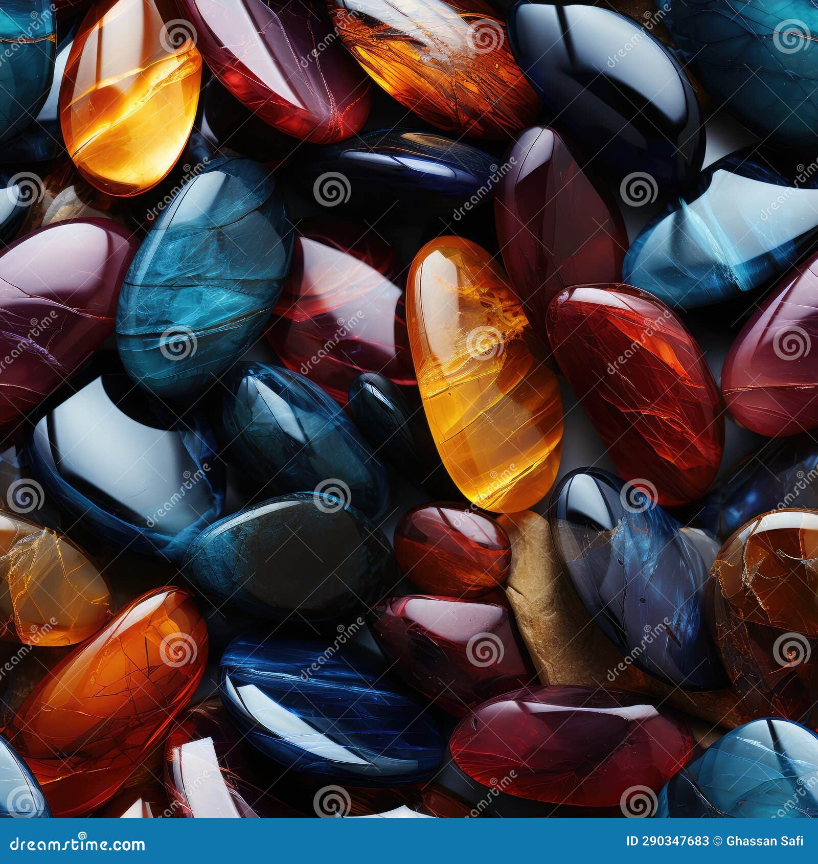 A Seamless Pattern of Colorful Precious Stones Stock Illustration ...