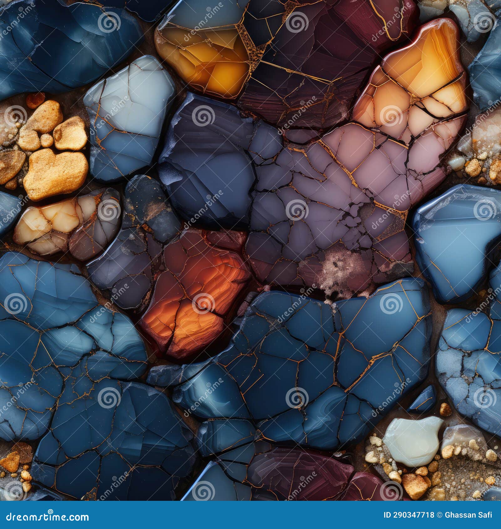 A Seamless Pattern of Colorful Precious Stones Stock Illustration ...