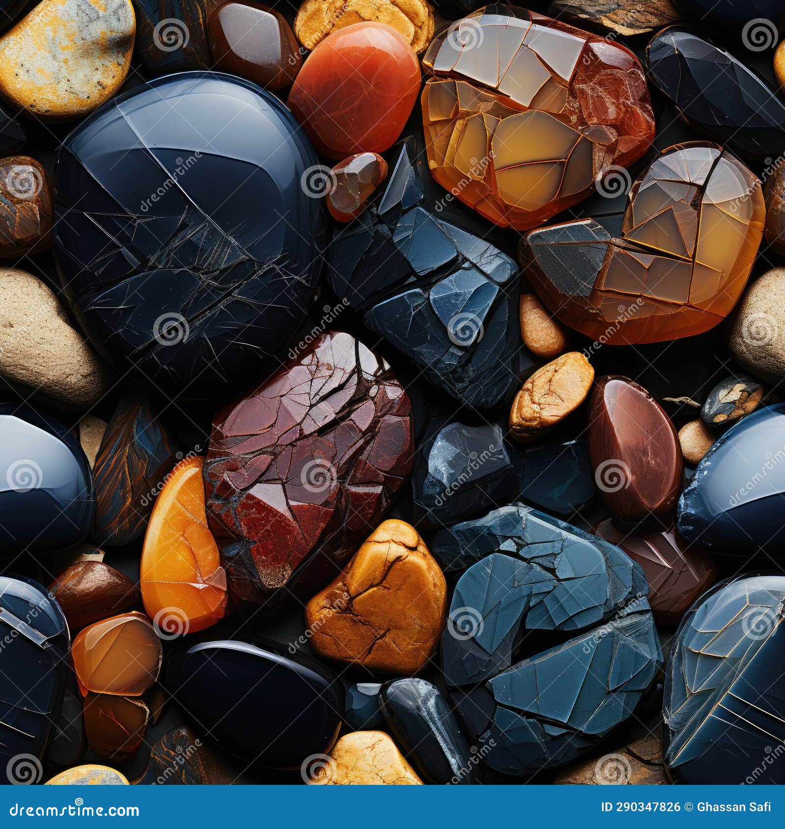 A Seamless Pattern of Colorful Precious Stones Stock Illustration ...