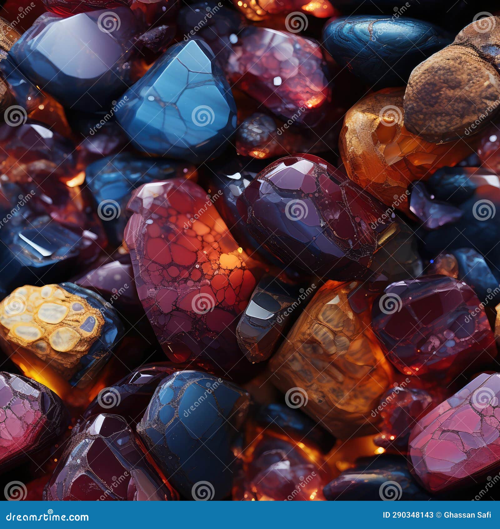 A Seamless Pattern of Colorful Precious Stones Stock Illustration ...