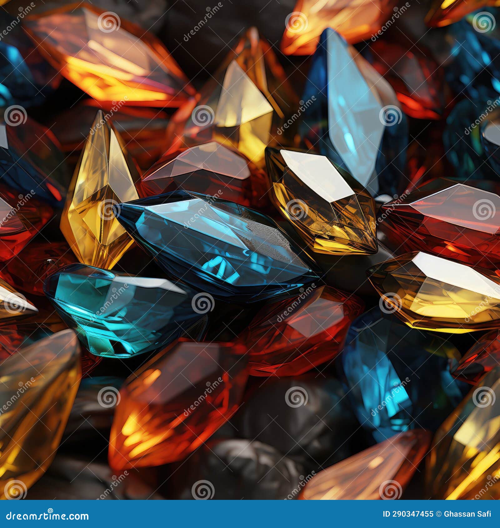 A Seamless Pattern of Colorful Precious Stones Stock Illustration ...