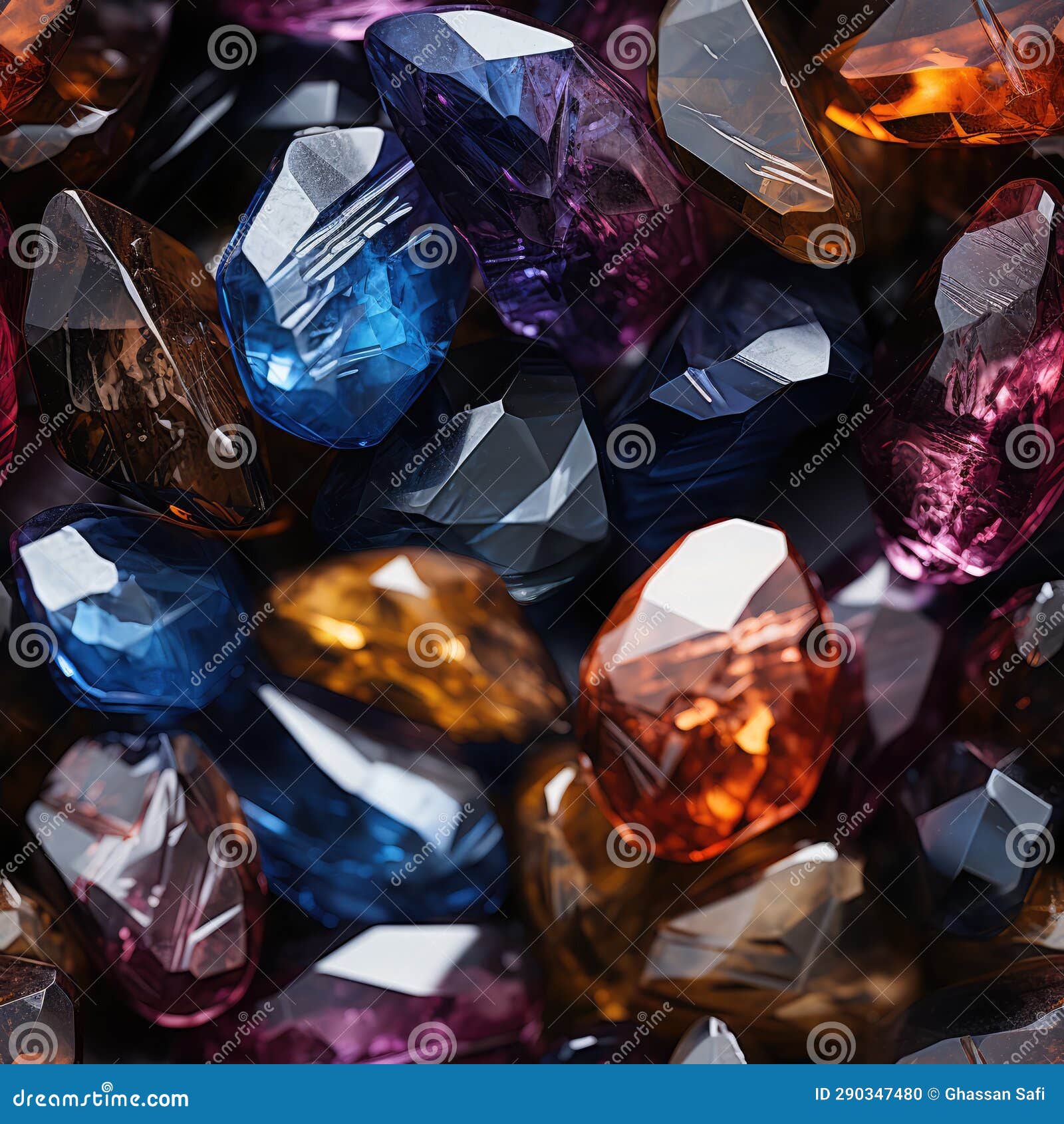 A Seamless Pattern of Colorful Precious Stones Stock Illustration ...