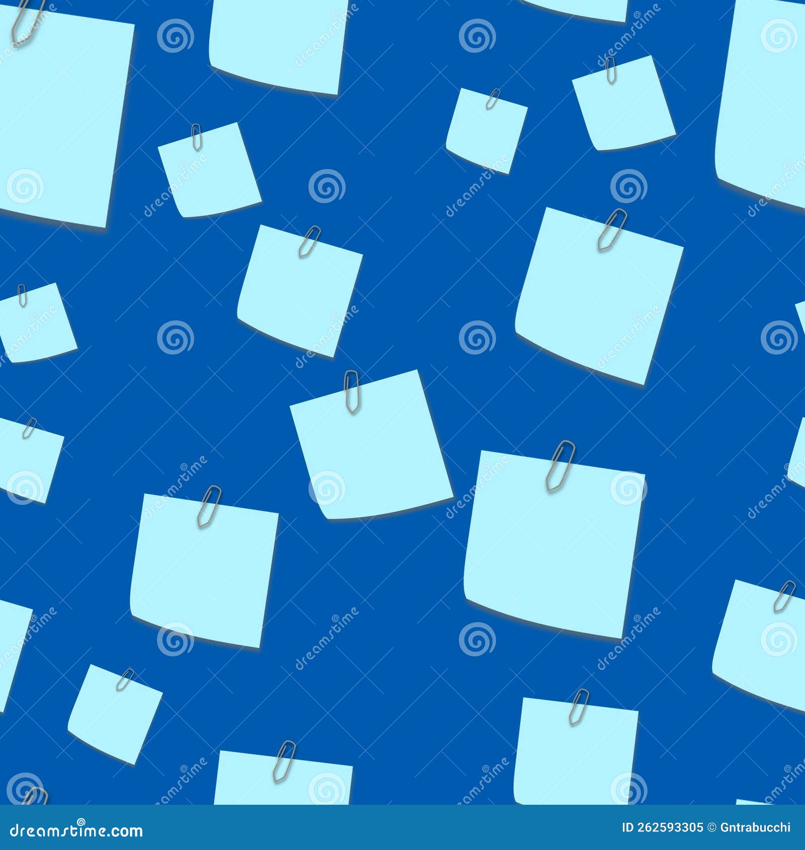 Seamless Illustration Pattern with Blank Paper Notes with Clips on a ...
