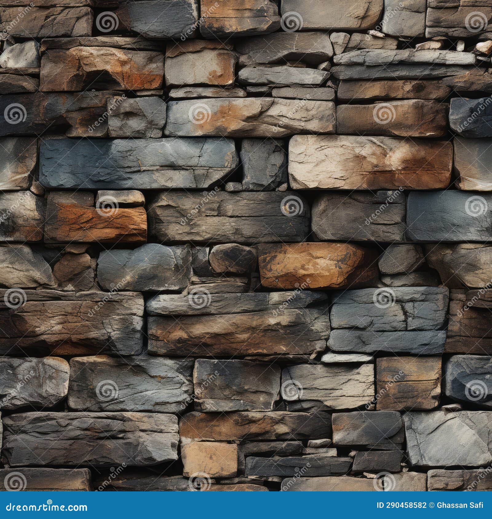 A Seamless Rough Cladding Stone Wall Stock Illustration - Illustration ...