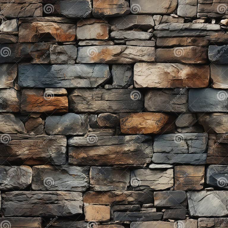 A Seamless Rough Cladding Stone Wall Stock Illustration - Illustration ...