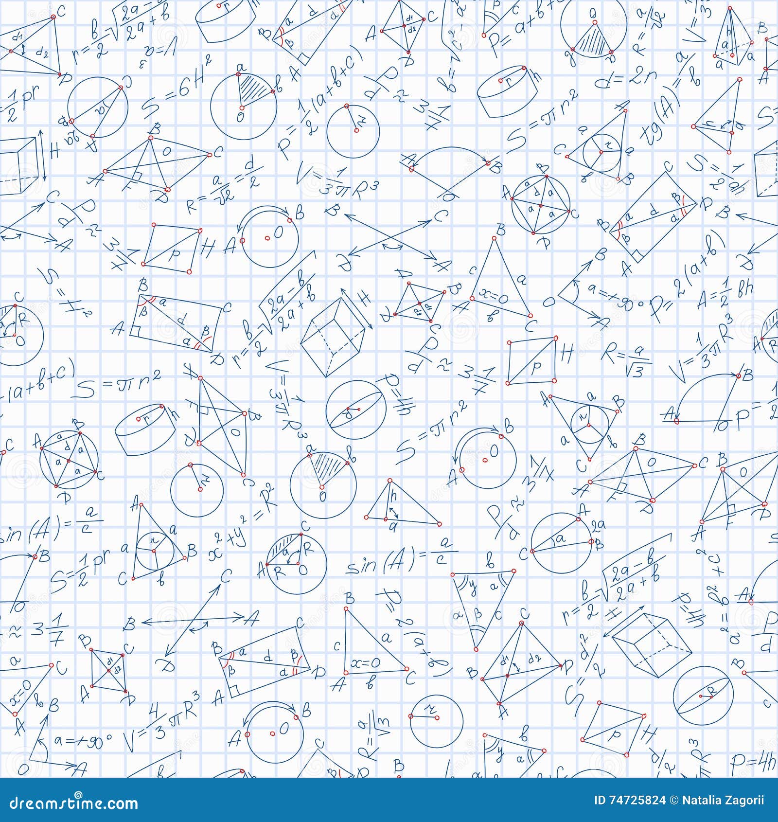 Seamless Illustration on the Study of Geometry in High School, Hand ...