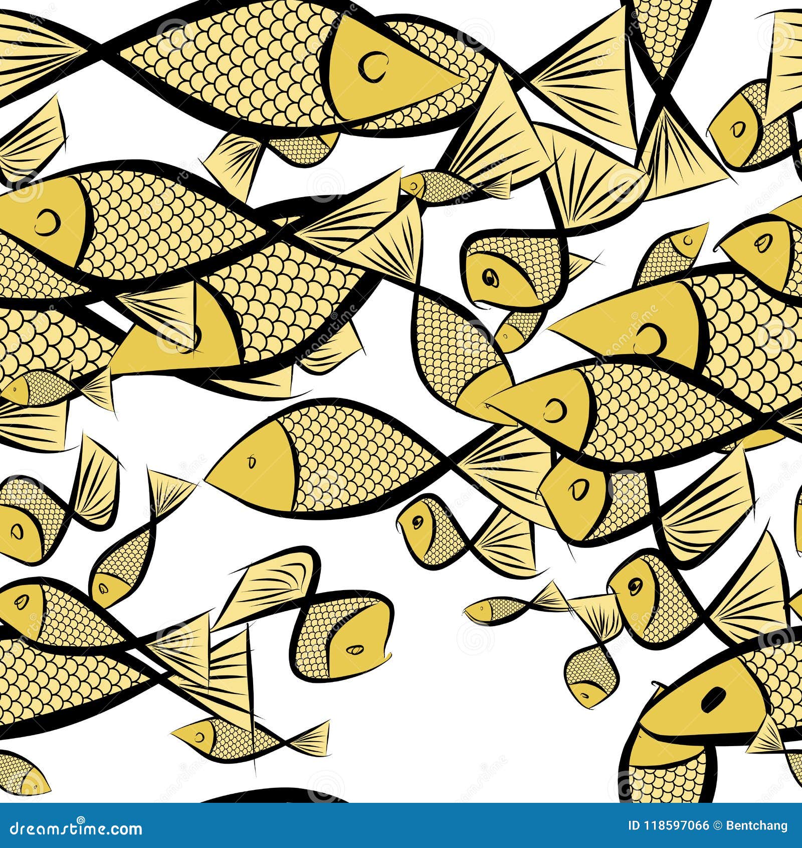 Seamless Illustrations of Fish. Pattern, Surface, Shape & Abstract ...
