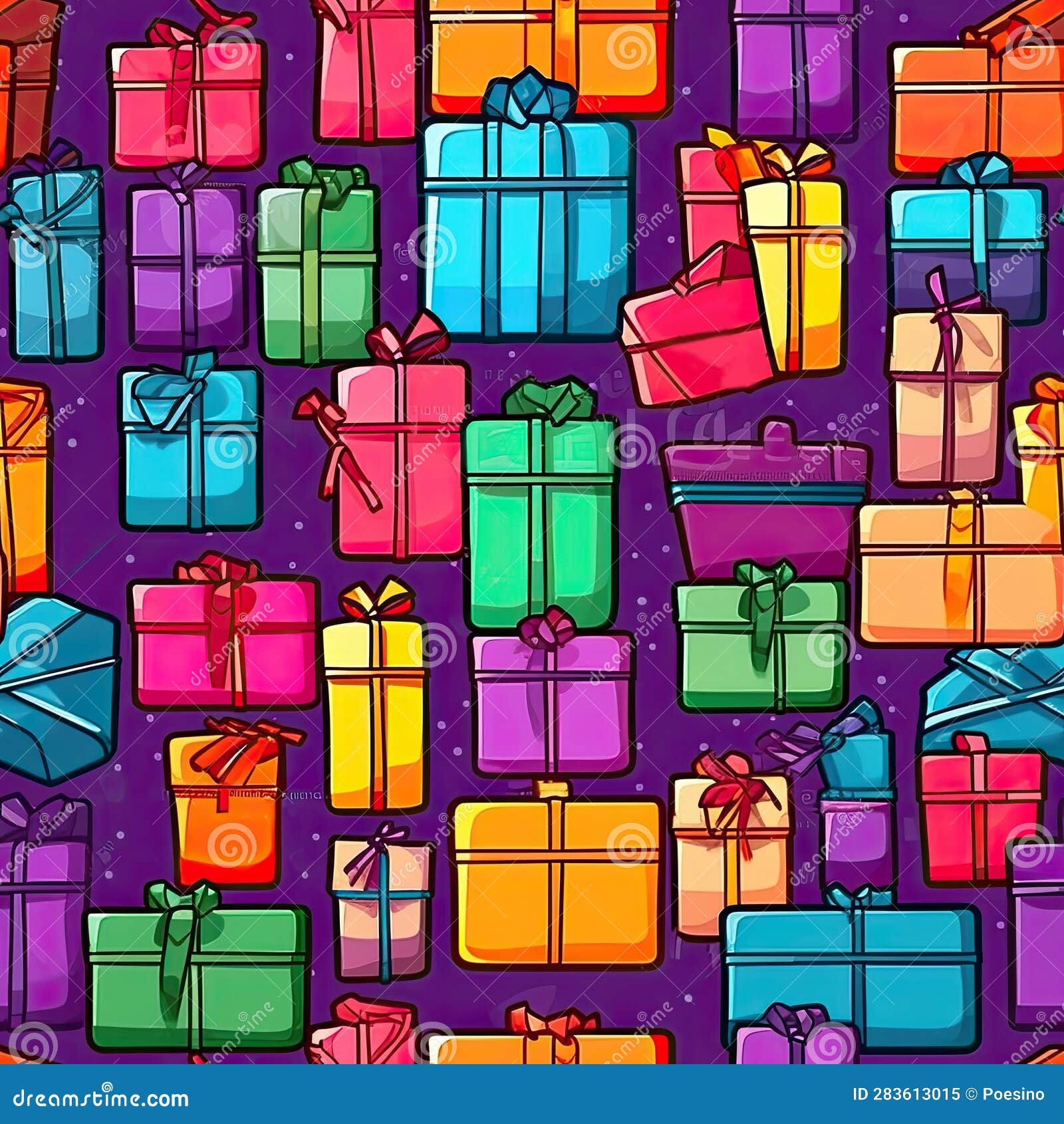 Presents and Gift Boxes (#1) 1x1 Single. Tileable Seamless Image ...