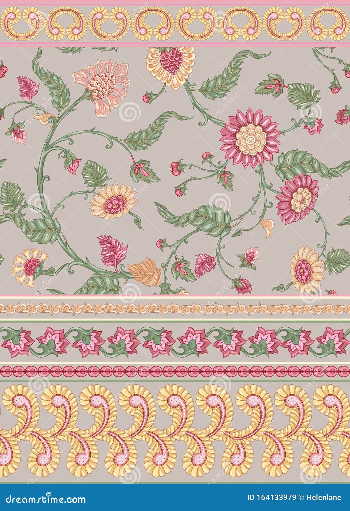 Seamless Indian Floral Ethnic Pattern Stock Vector - Illustration of ...