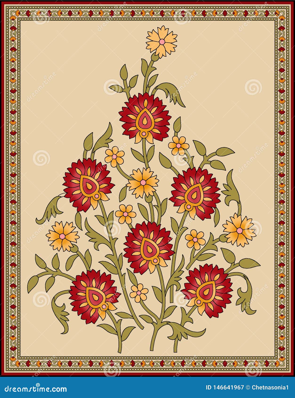 Seamless Indian Mughal Flower Motif Royalty-Free Stock Photography ...