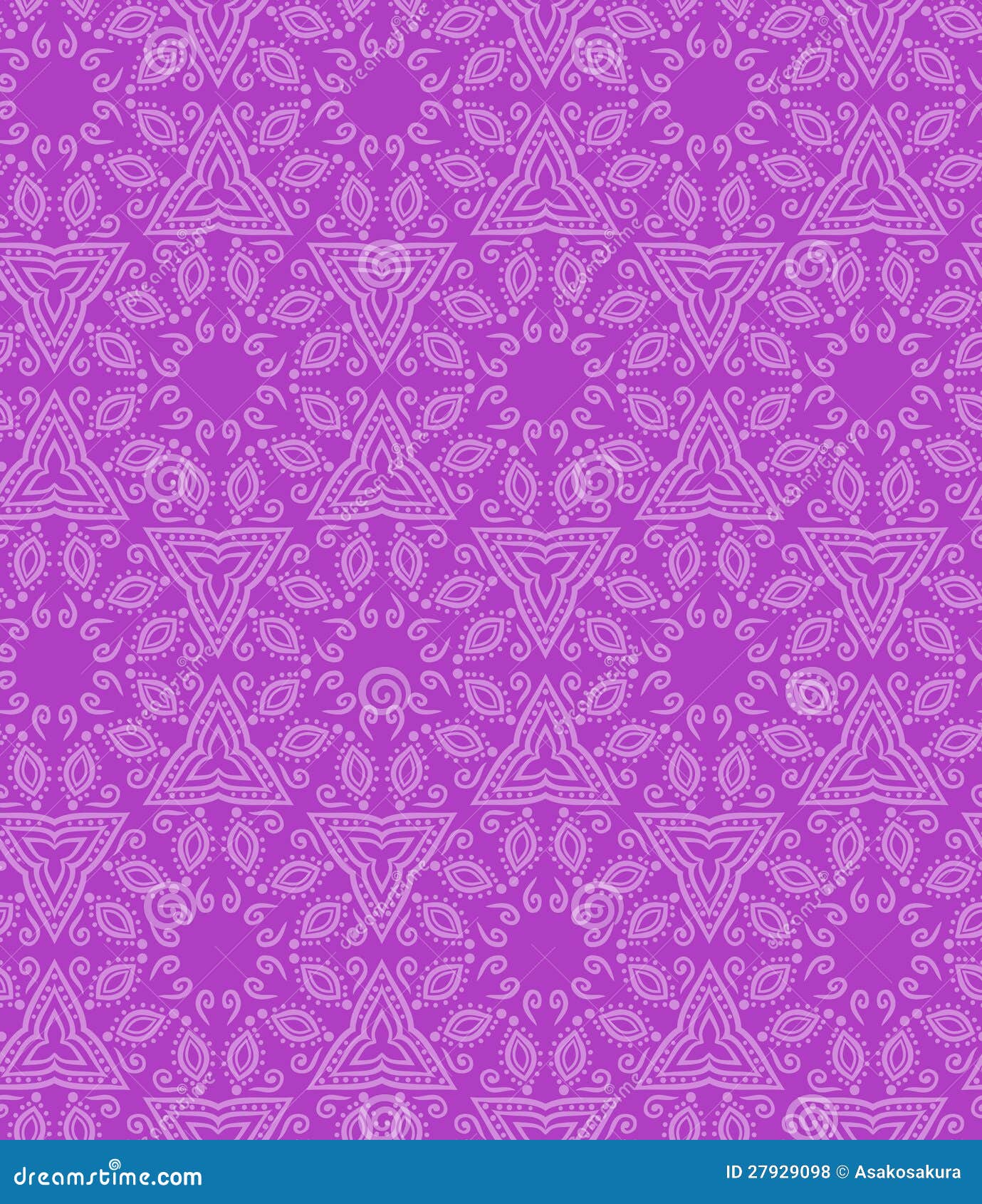 Seamless Indian Pattern in Pink Colore Stock Vector - Illustration of ...