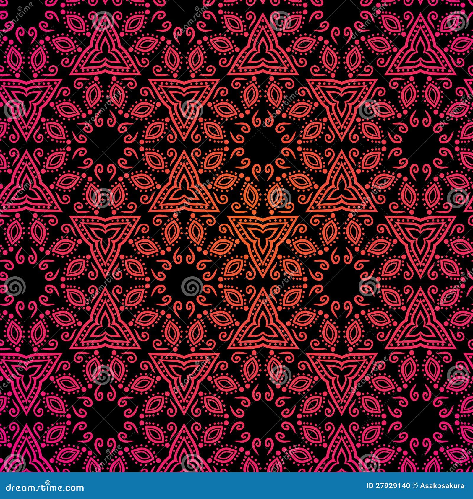 Seamless Indian Pattern in Red and Black Colore Stock Vector ...