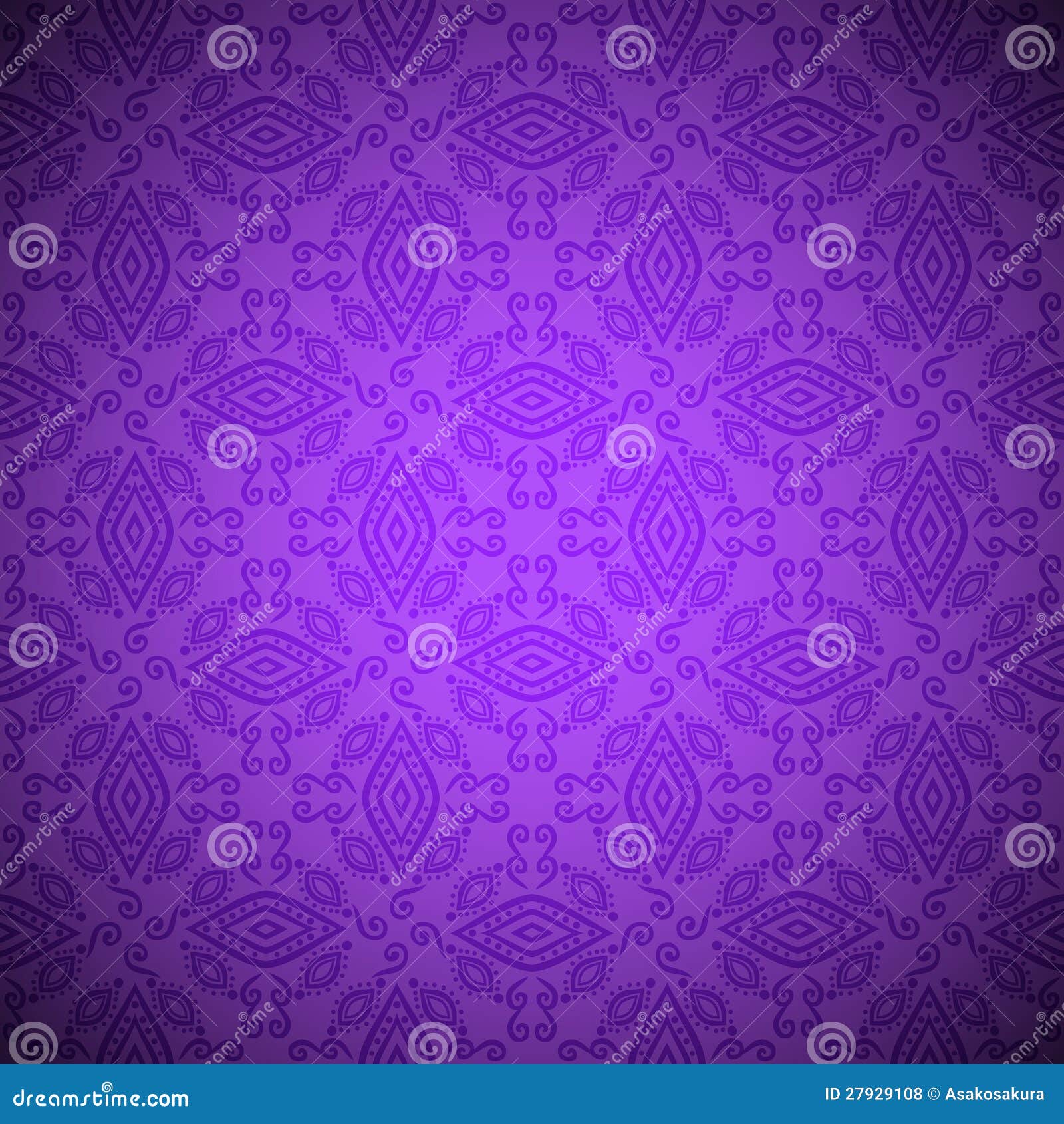 Seamless Indian Pattern in Violet Colore Stock Vector - Illustration of ...