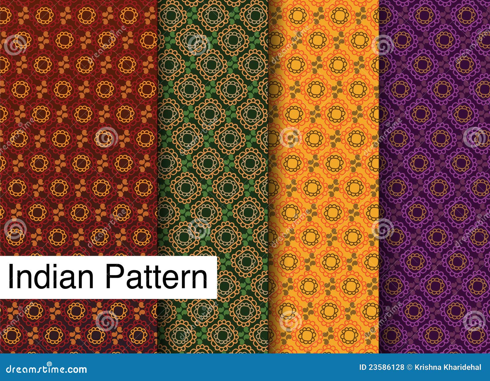 Seamless Indian Patterns stock illustration. Illustration of rangoli ...