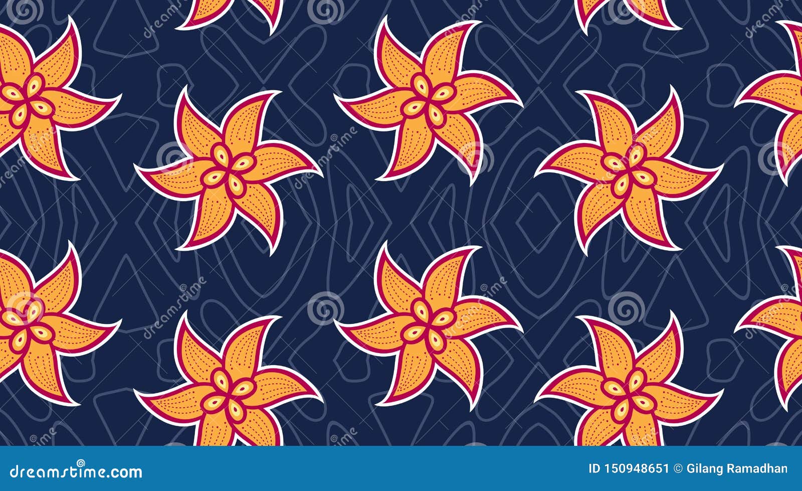 Seamless Indonesian Batik Pattern Stock Illustration - Illustration of ...