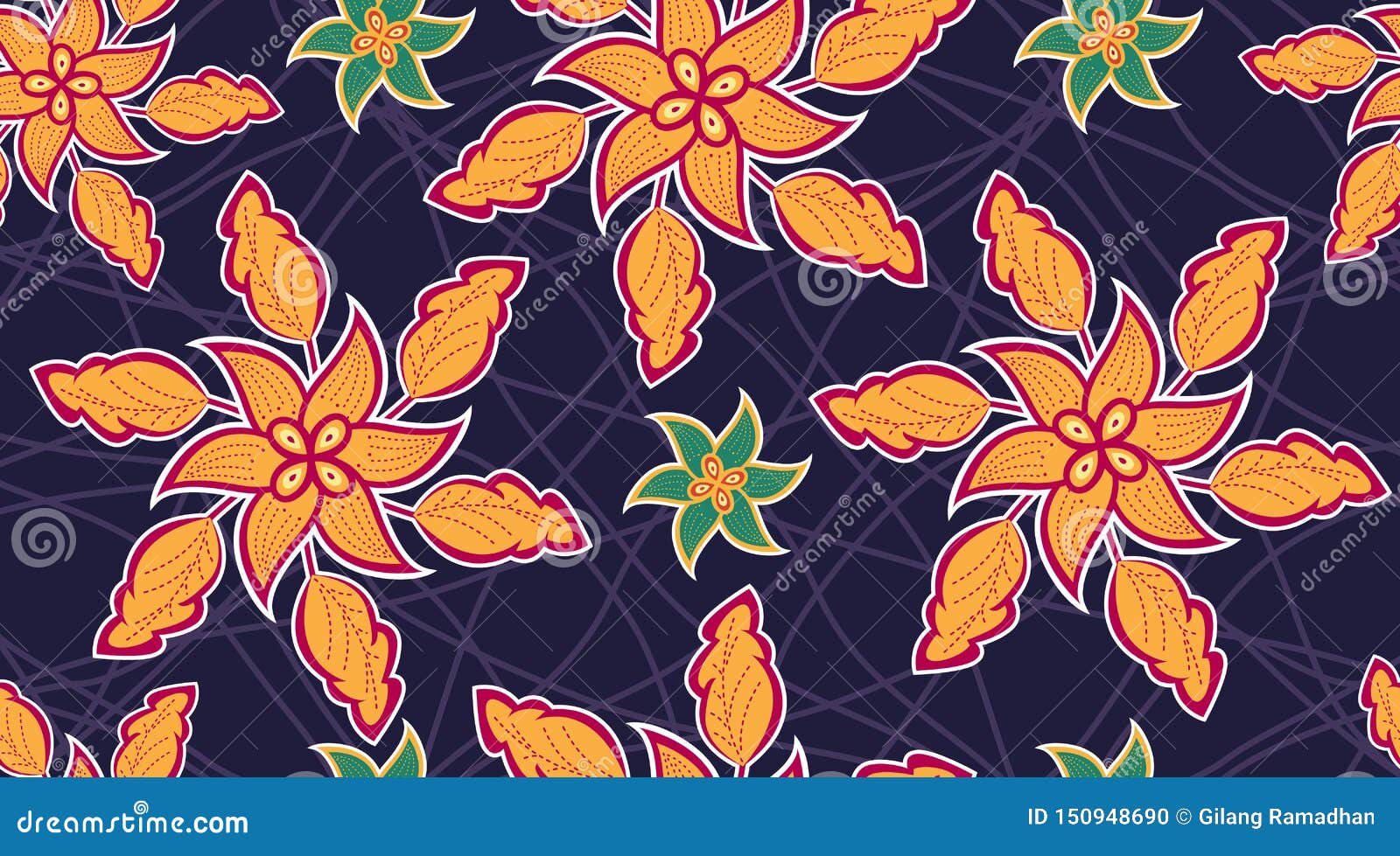 Seamless Indonesian Batik Pattern Stock Illustration - Illustration of ...