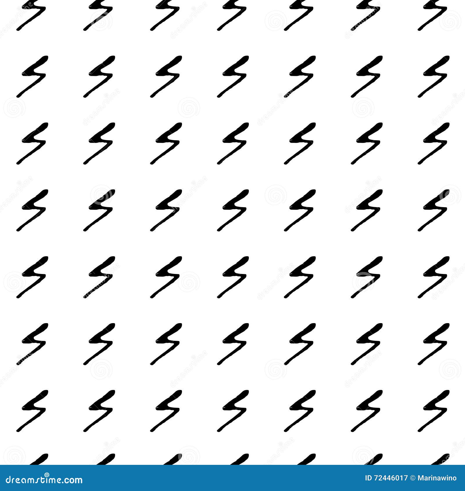 Seamless Ink Pattern. Hand Drawn Thunderbolt Shapes. Stock Vector ...