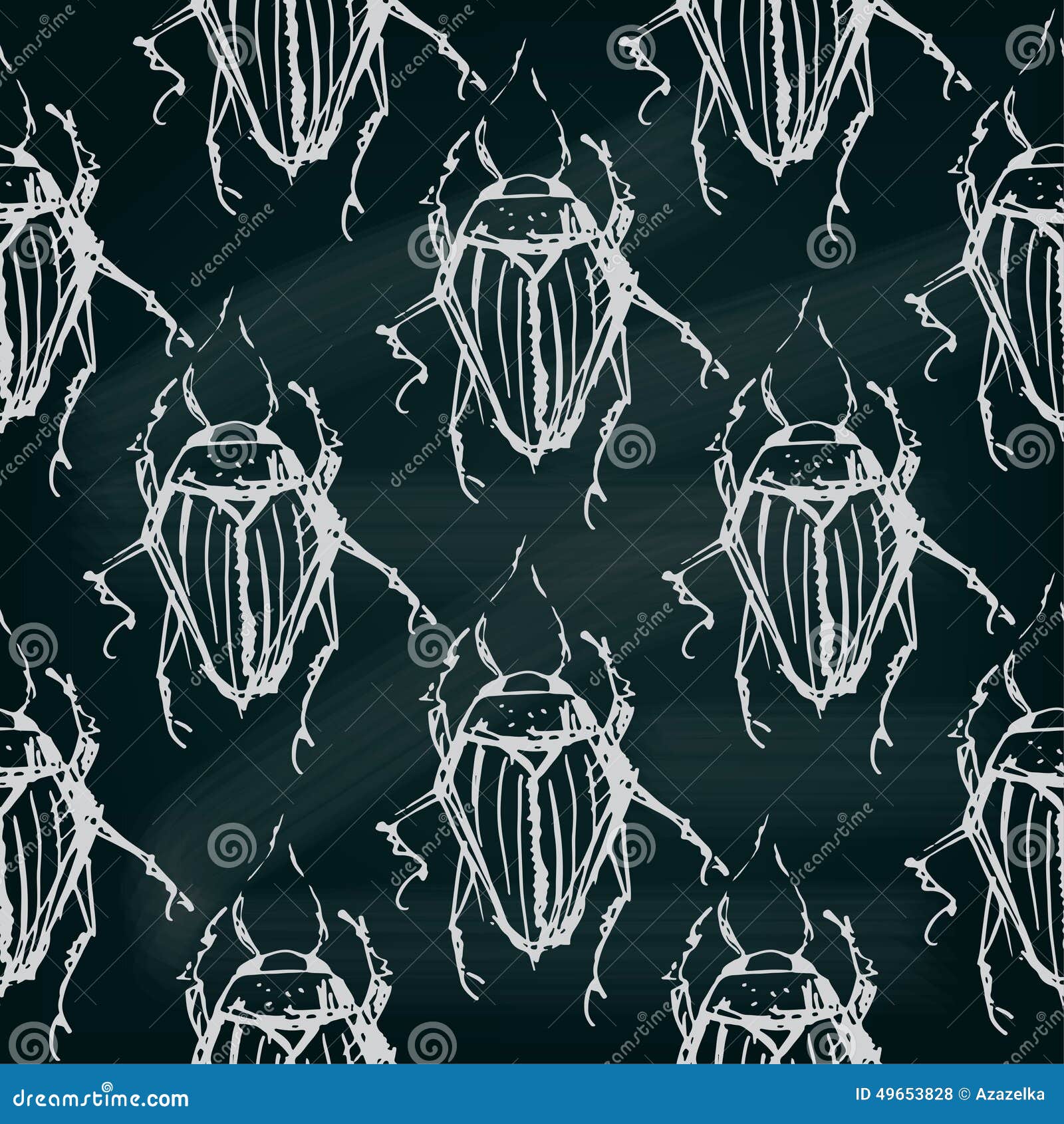 Seamless Insects Pattern. Decorative Bugs Background. Vector ...
