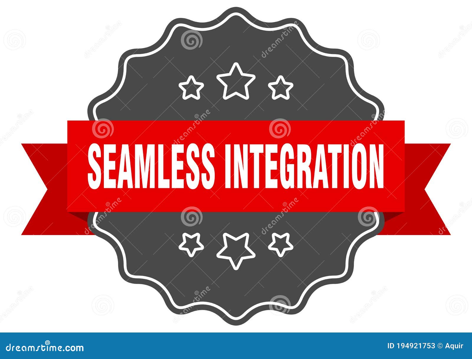 Seamless integration label stock vector. Illustration of gray - 194921753