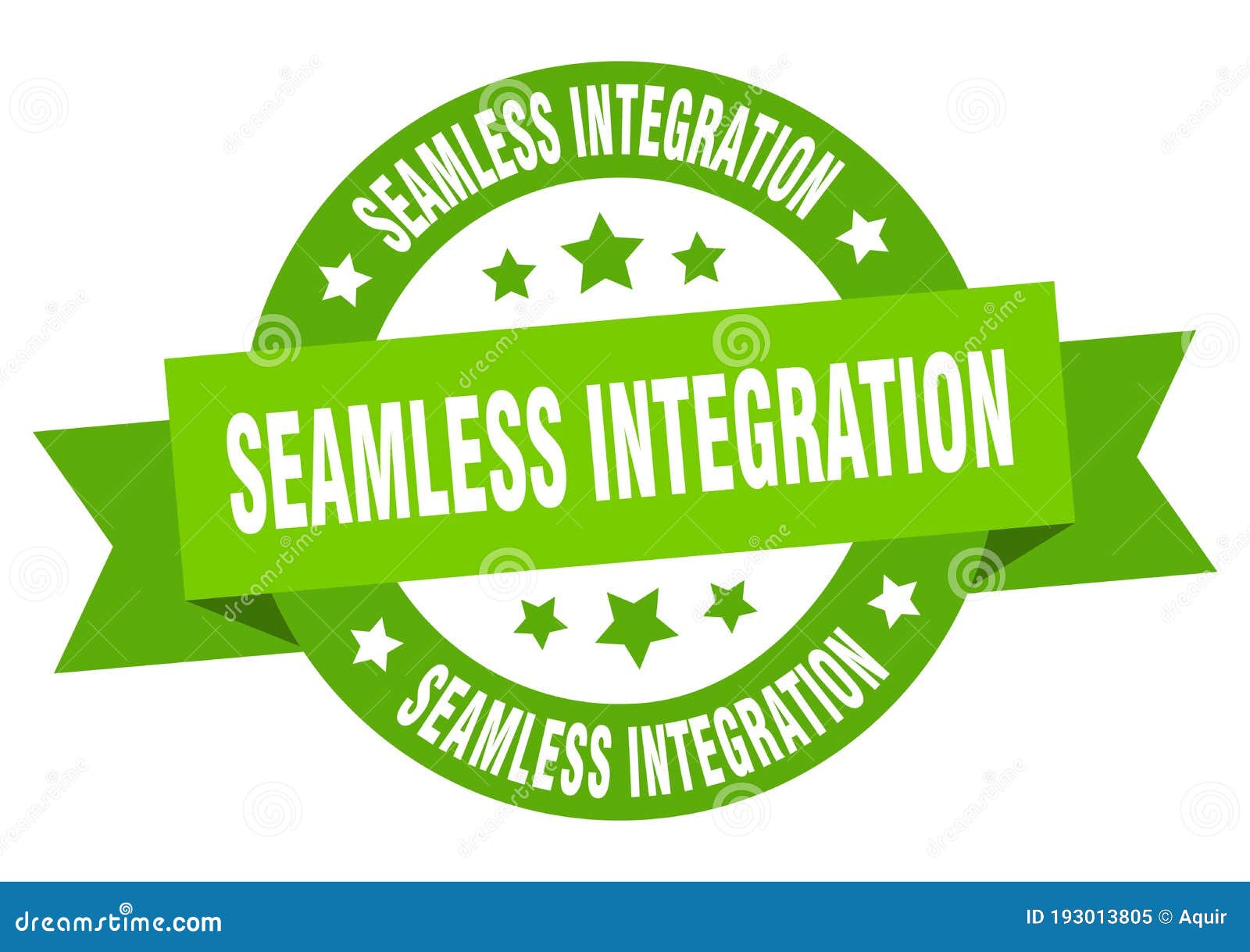 Seamless Integration Round Ribbon Isolated Label. Seamless Integration ...