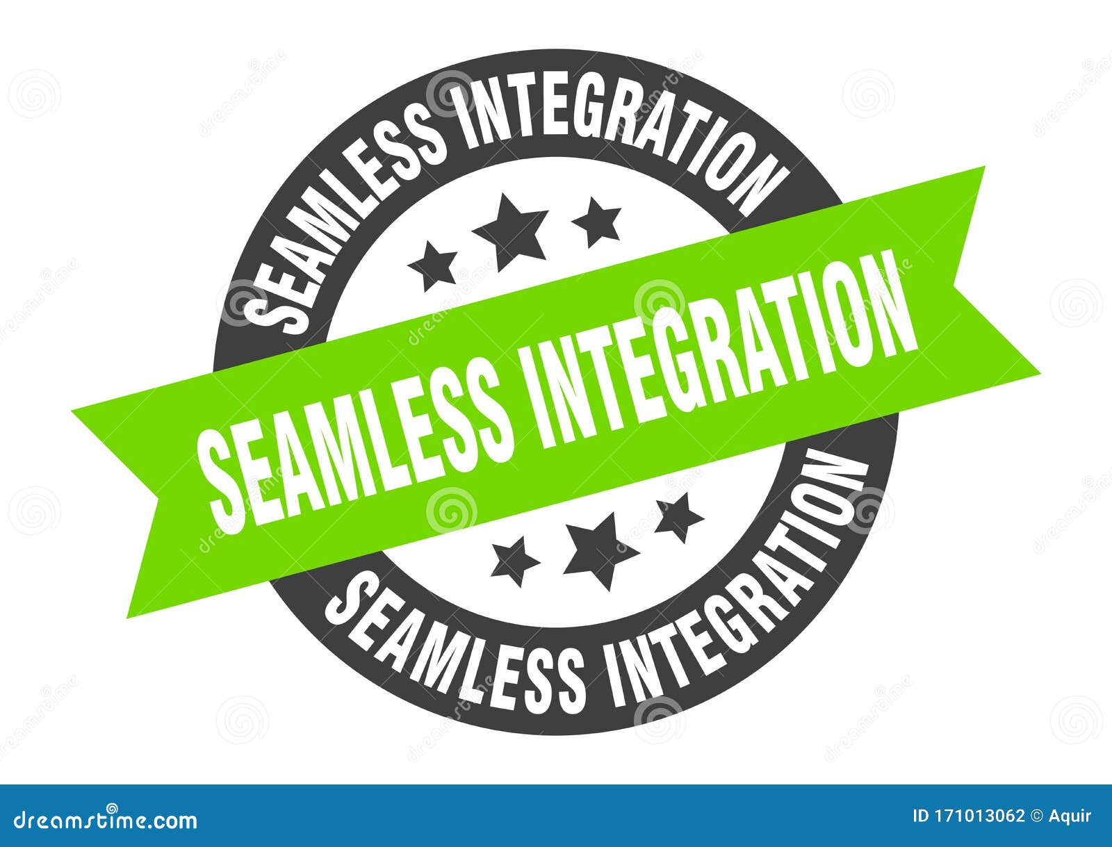 Seamless Integration Sign. Seamless Integration Round Ribbon Sticker ...