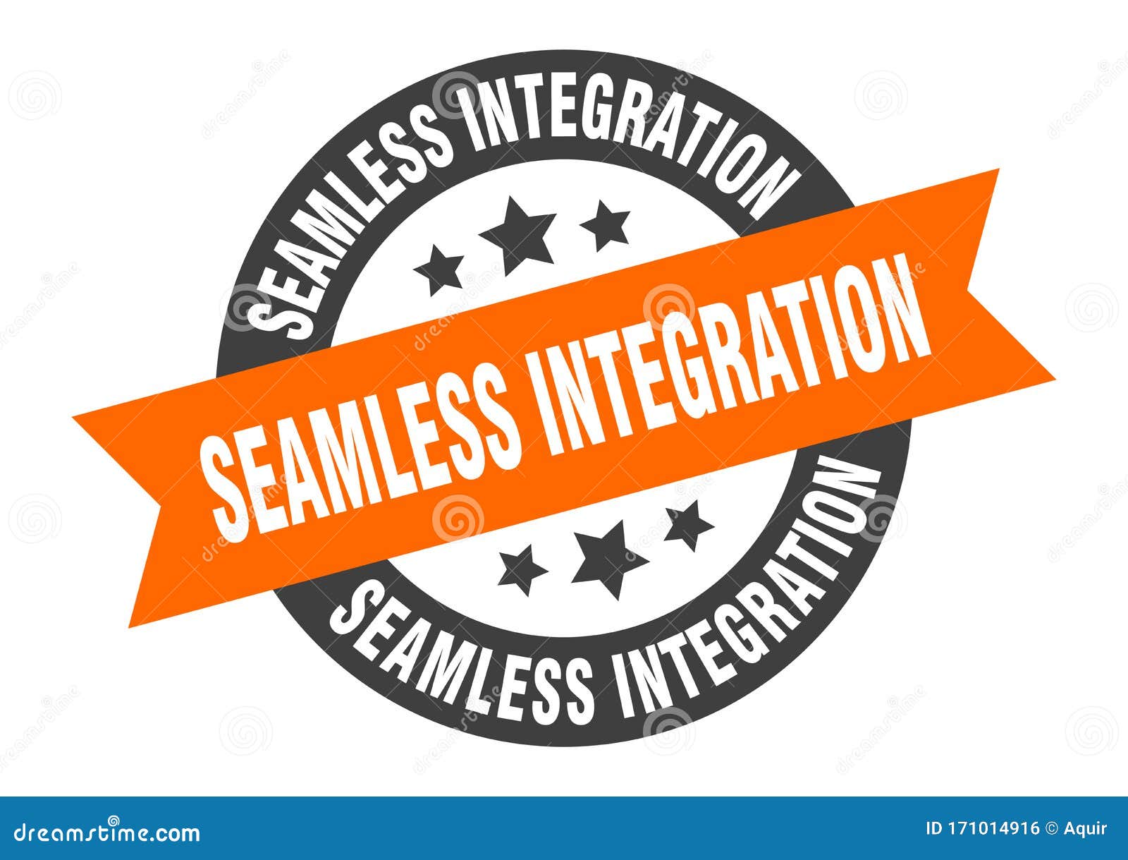 Seamless Integration Sign. Seamless Integration Round Ribbon Sticker ...