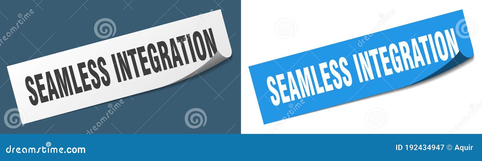 Seamless Integration Sticker. Seamless Integration Sign Set Stock ...