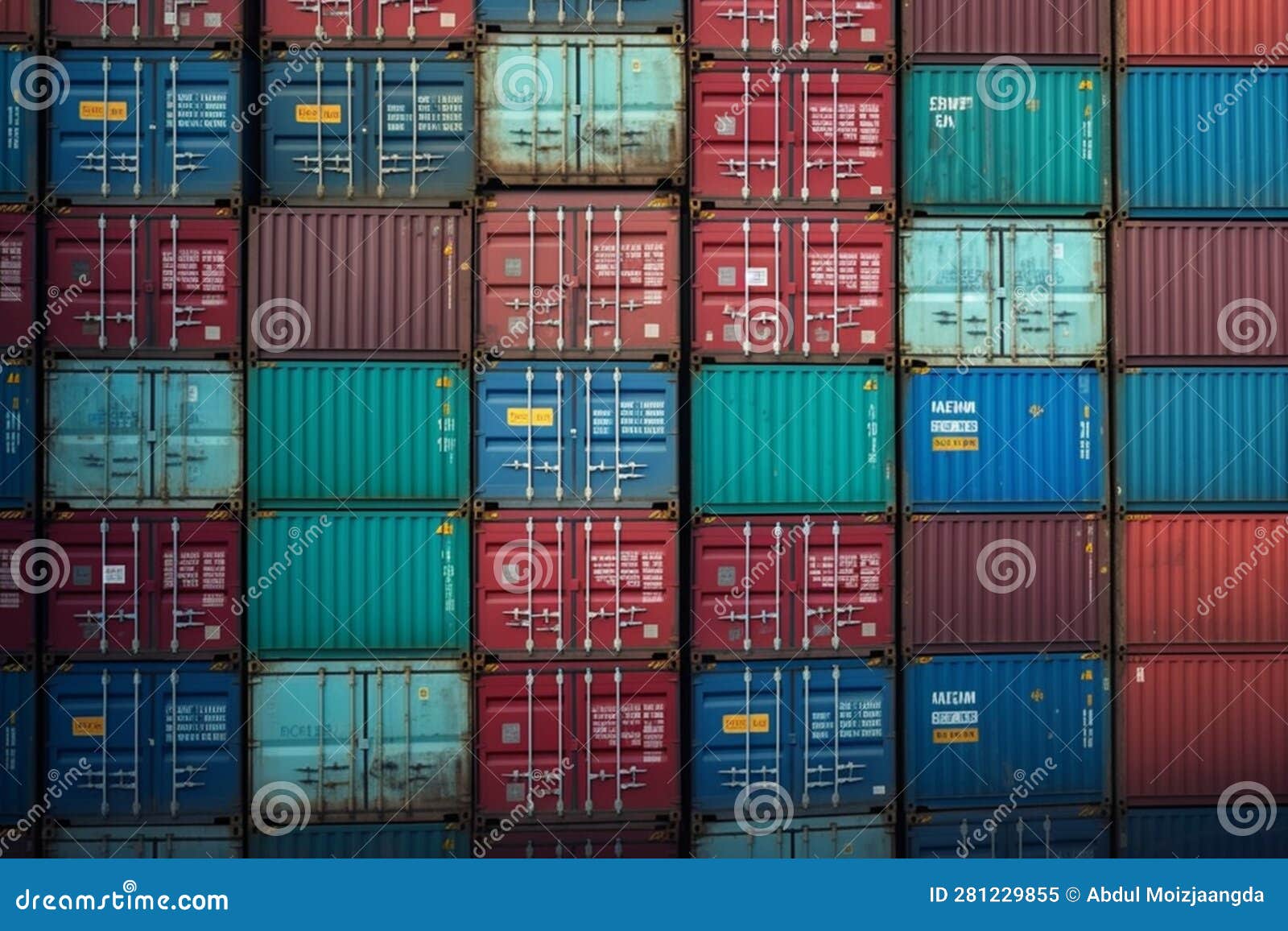Seamless International Trade, Import-export Backdrop with Container ...
