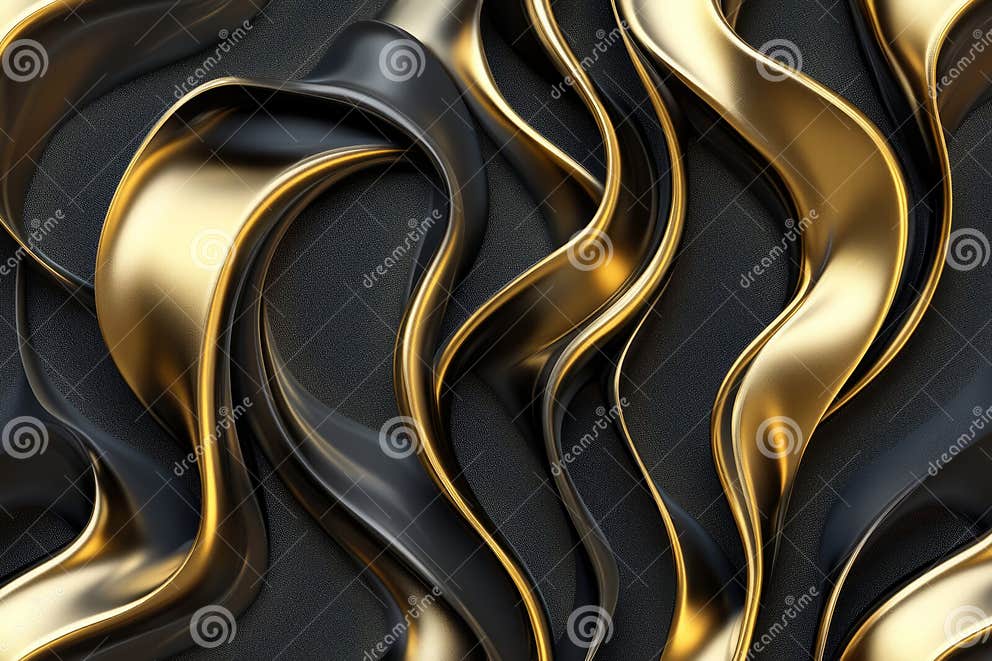Seamless Interwoven Pattern in Gold and Black, Creating a Dynamic ...