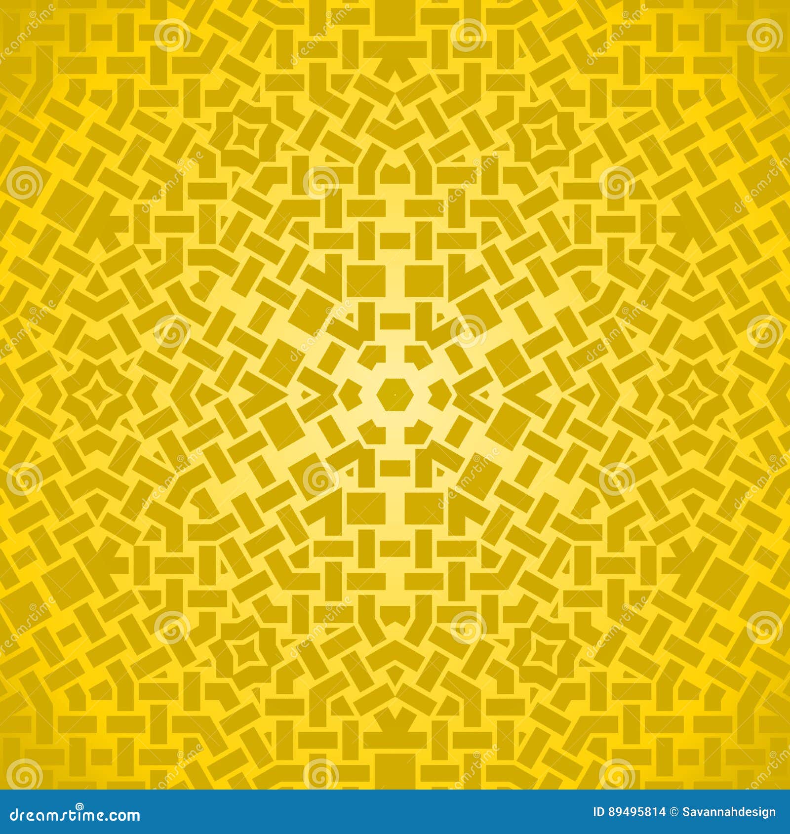 Seamless Intricate Star Pattern Yellow Centered Stock Illustration ...