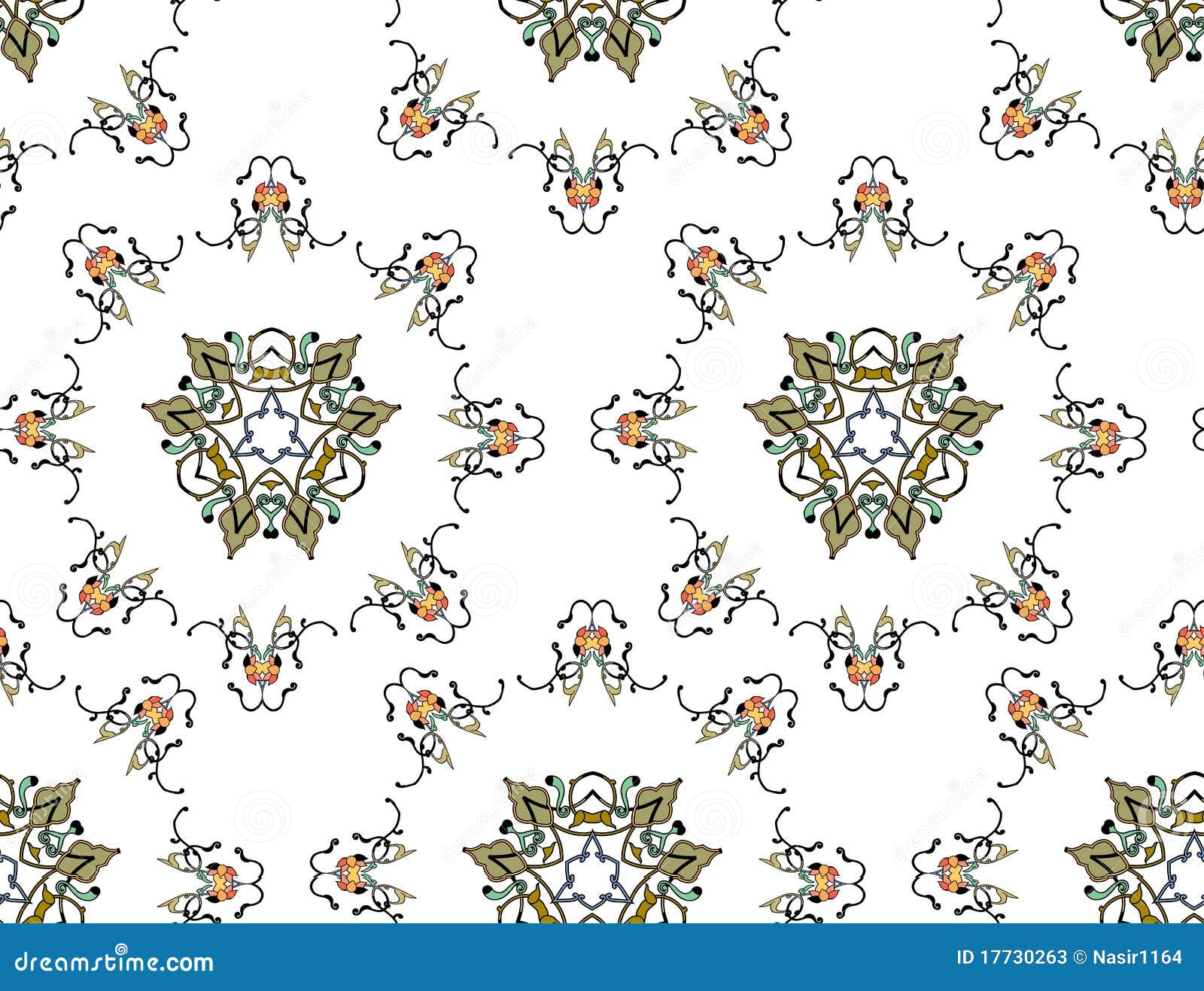 Seamless Irani Design Pattern Stock Vector - Illustration of damask ...