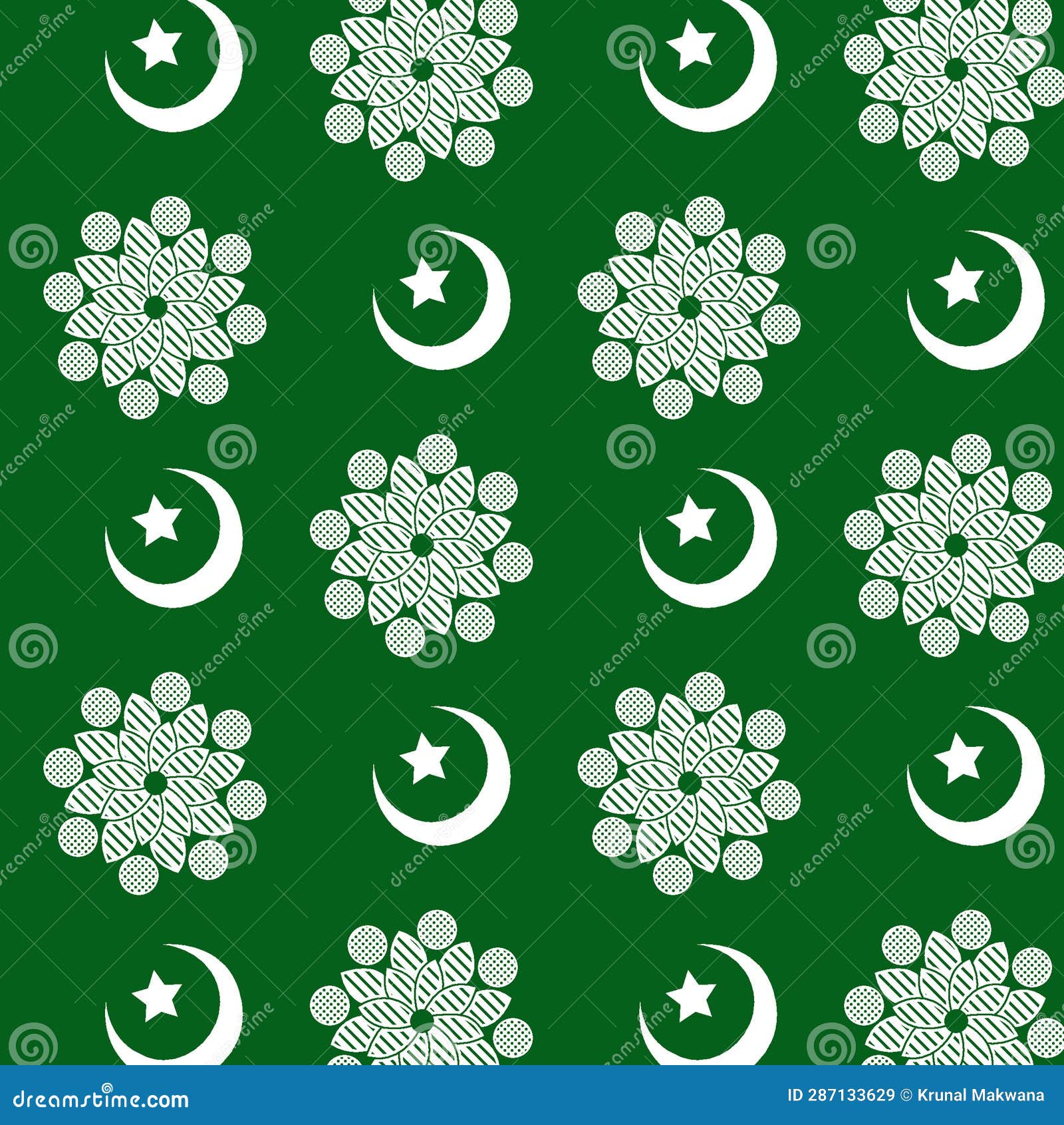 Seamless Islam Pattern on Green Stock Illustration - Illustration of ...