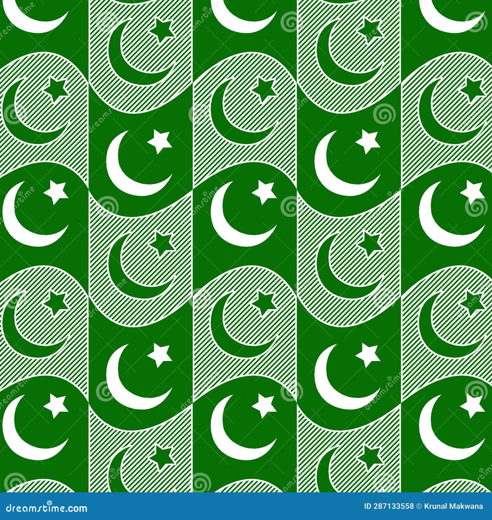 Seamless Islam Pattern on Green Stock Illustration - Illustration of ...