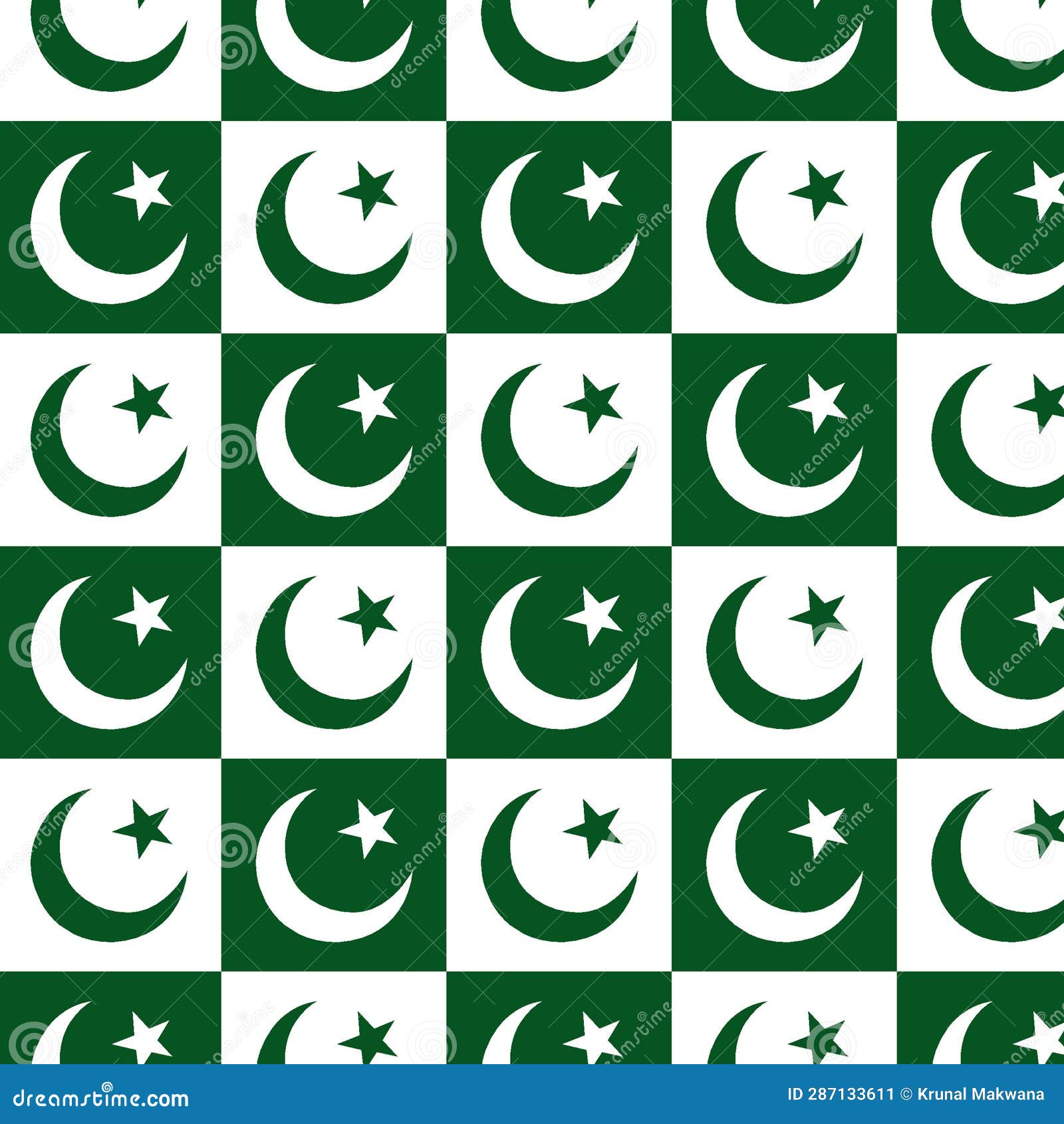 Seamless Islam Pattern on Green Stock Illustration - Illustration of ...
