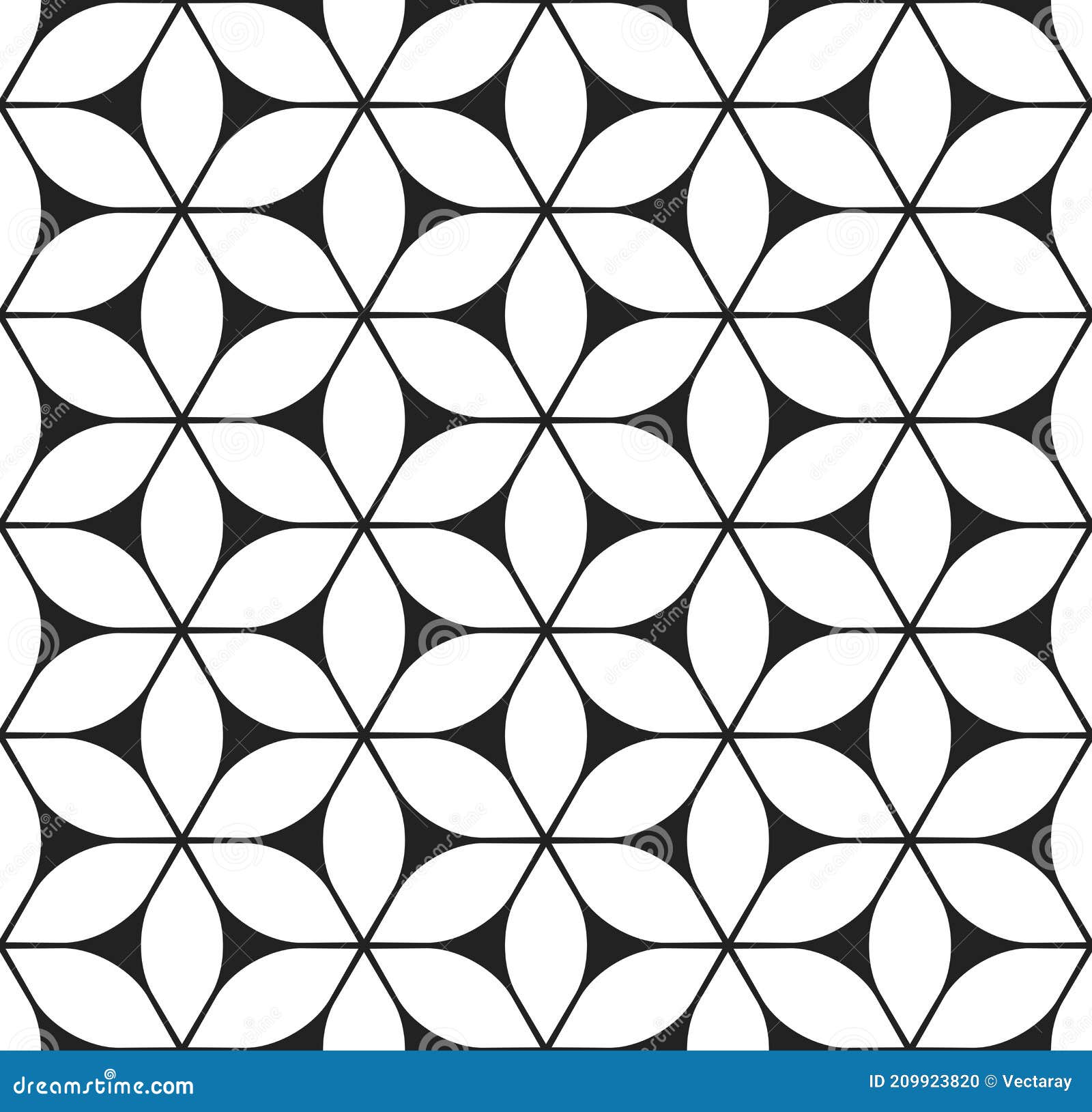Seamless Abstract Geometric Flower Pattern. Stock Vector - Illustration ...