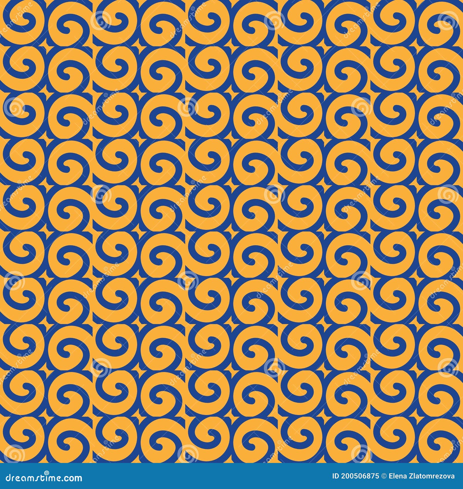 Seamless Islamic Pattern, Blue and Yellow Modern Shape for Design ...
