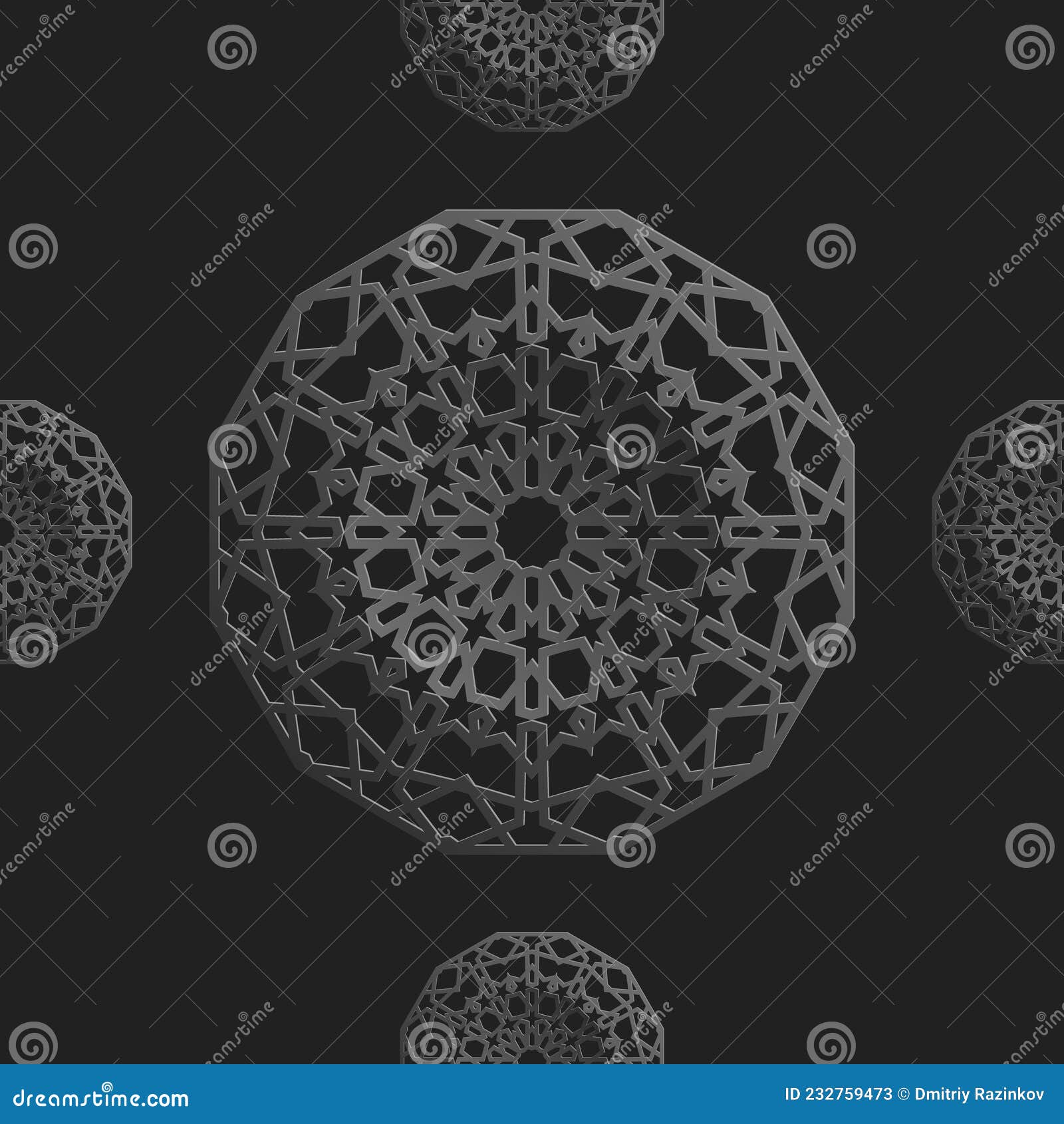 Seamless Islamic Pattern with Radial Ornament in Moroccan Style ...