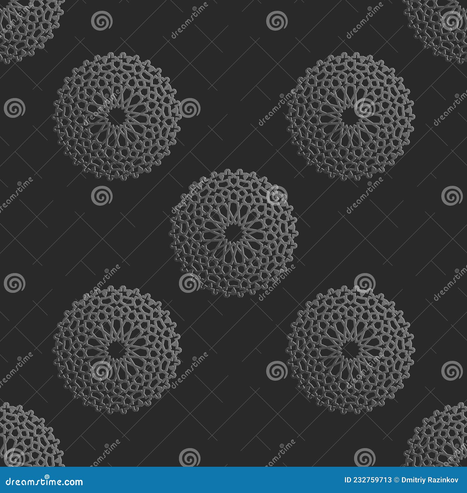 Seamless Islamic Pattern with Radial Ornament in Moroccan Style ...