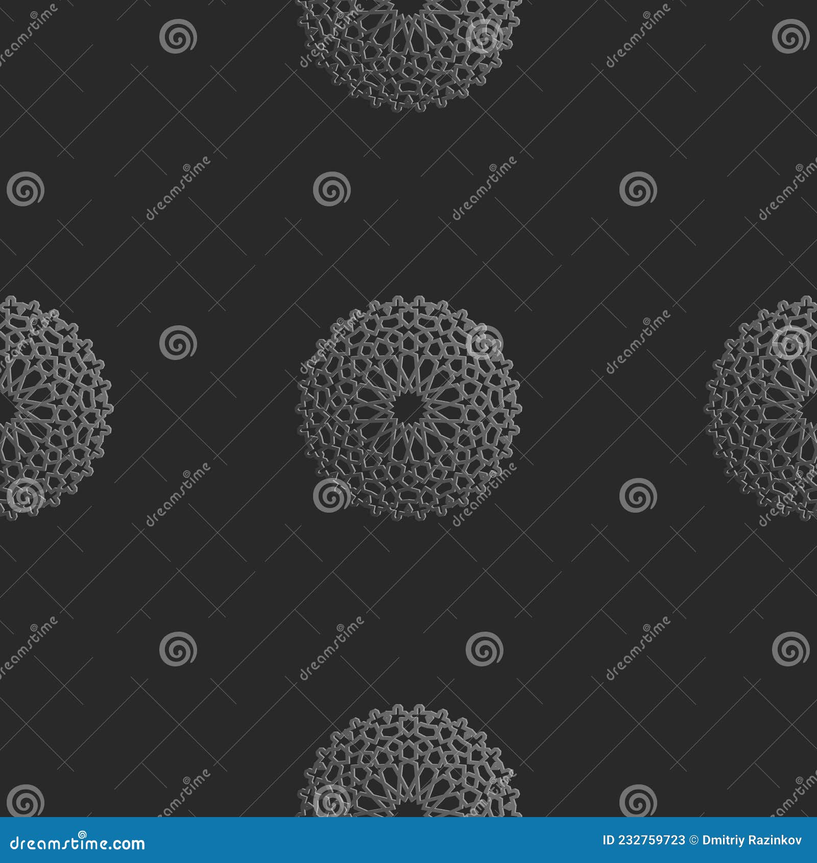 Seamless Islamic Pattern with Radial Ornament in Moroccan Style ...