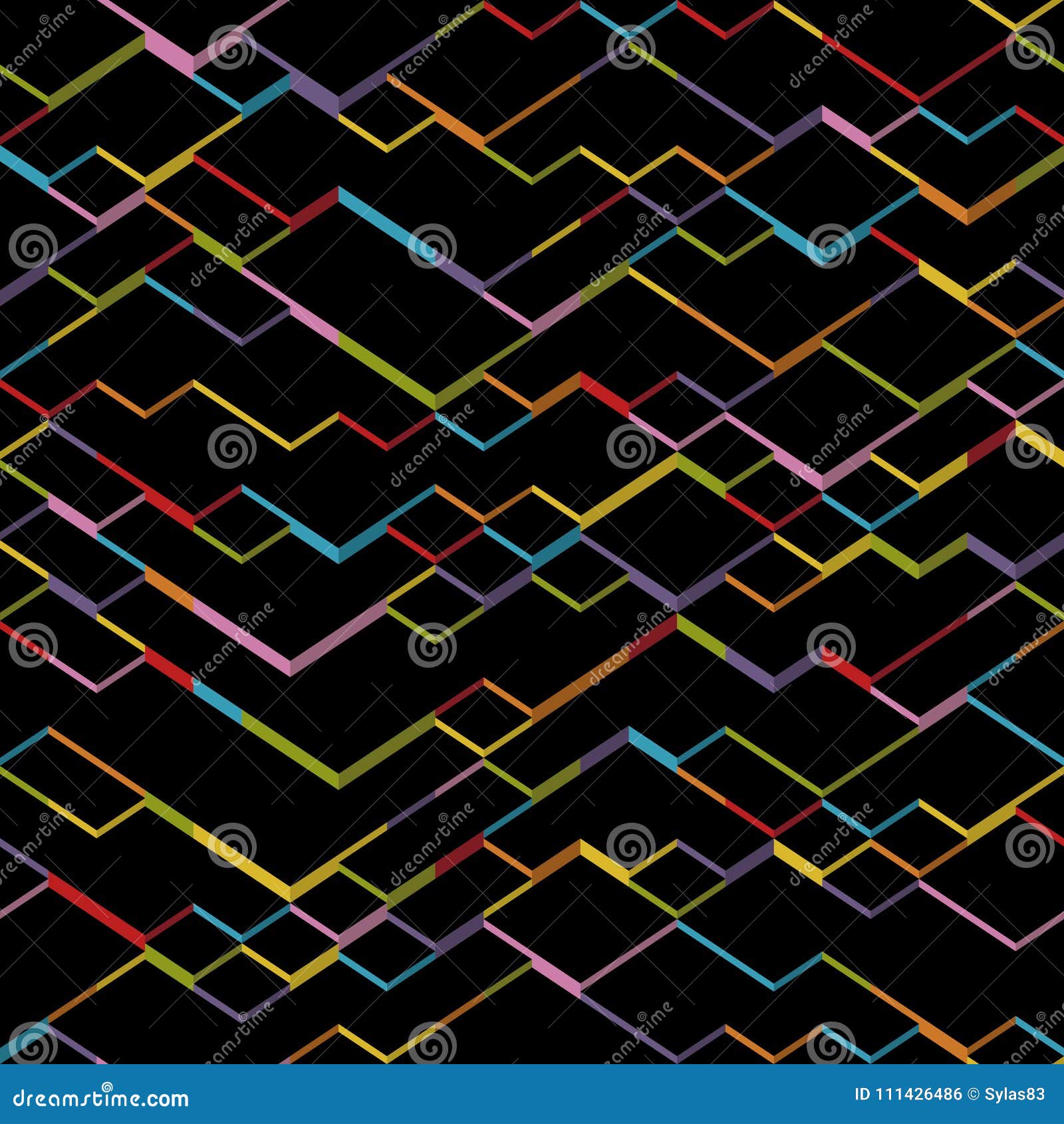 Vector Geometric Cubes Background. Dark Isometric Pattern Stock Vector ...