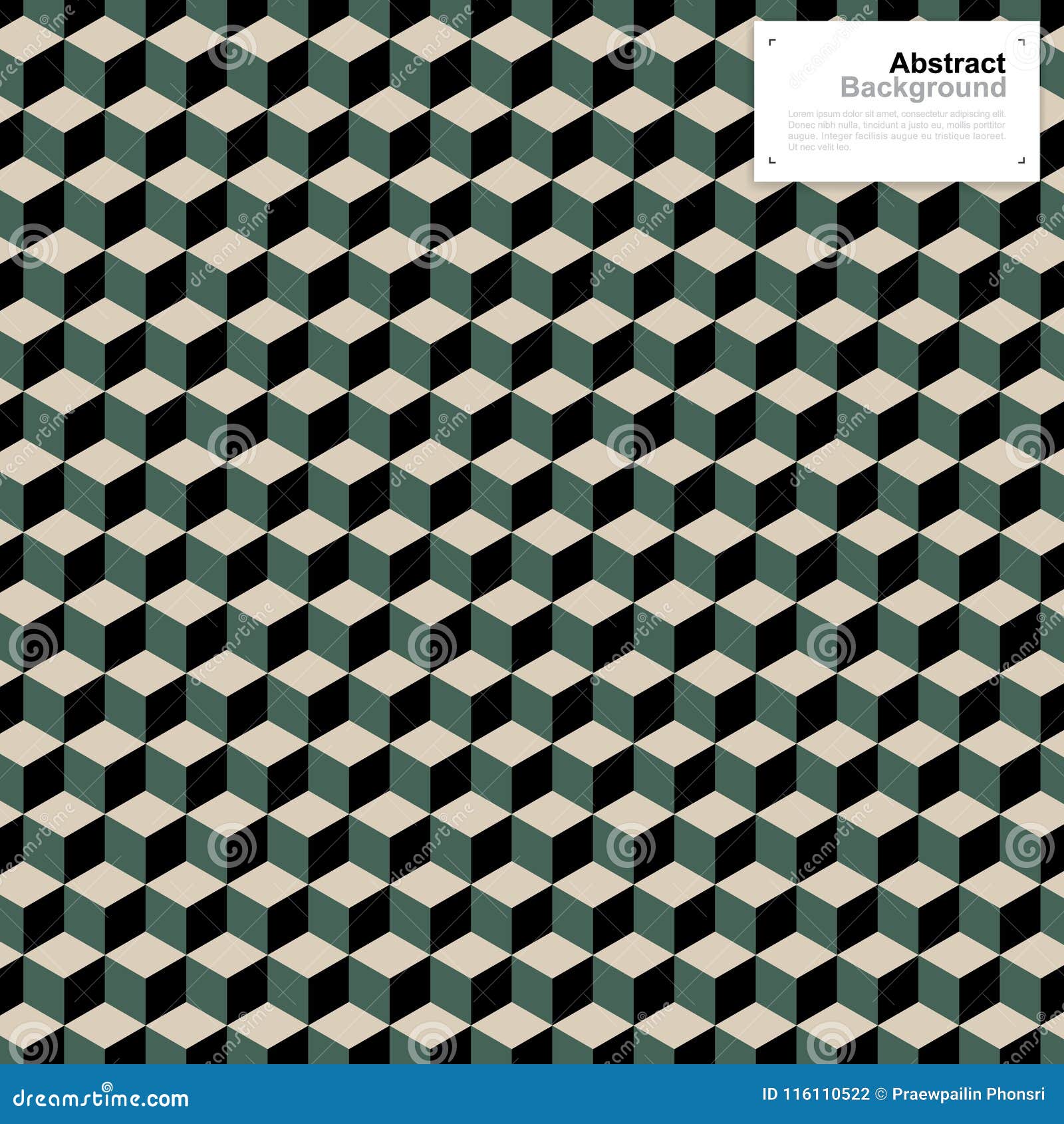 Seamless Isometric Cubes Pattern. Vintage Color Pattern Background ...