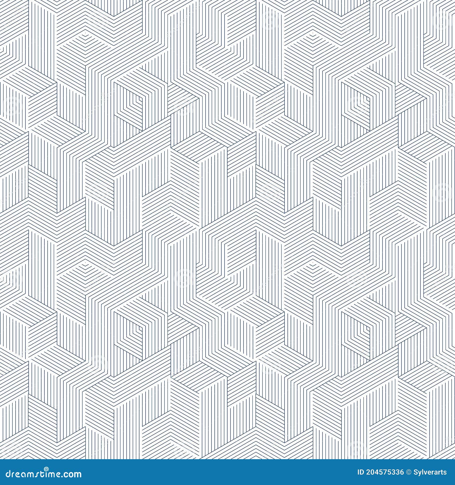 Seamless Isometric Lines Geometric Pattern, 3D Cubes Vector Tiling ...