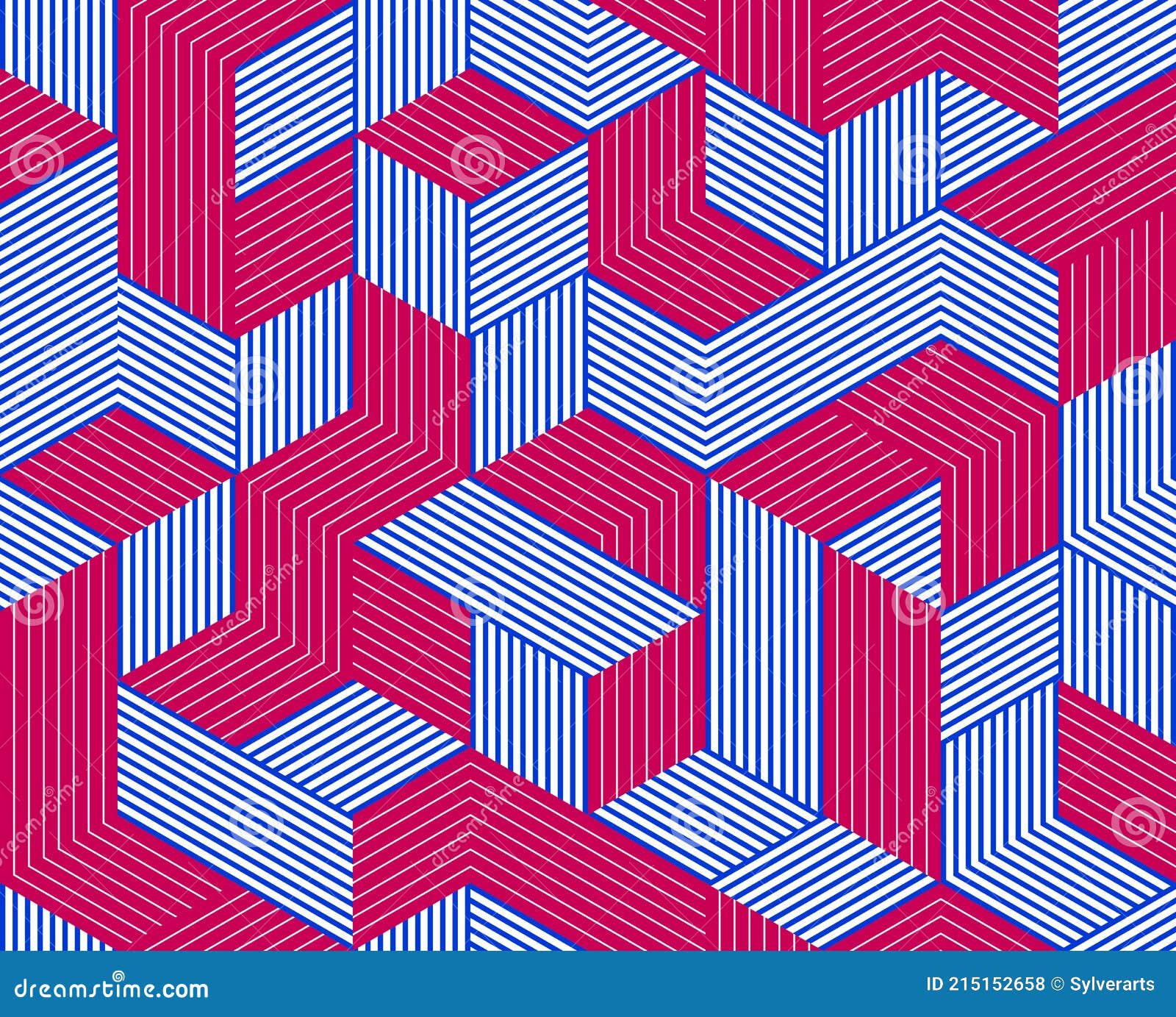 Seamless Isometric Lines Geometric Pattern, 3D Cubes Vector Tiling ...