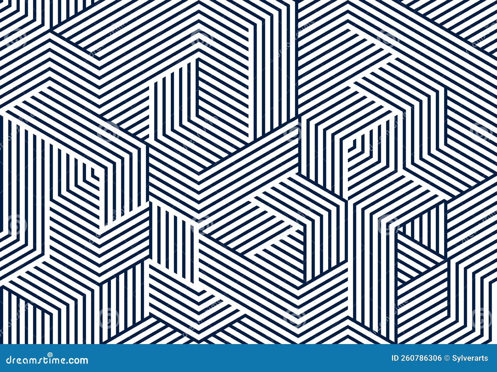 Seamless Isometric Lines Geometric Pattern, 3D Cubes Vector Tiling ...