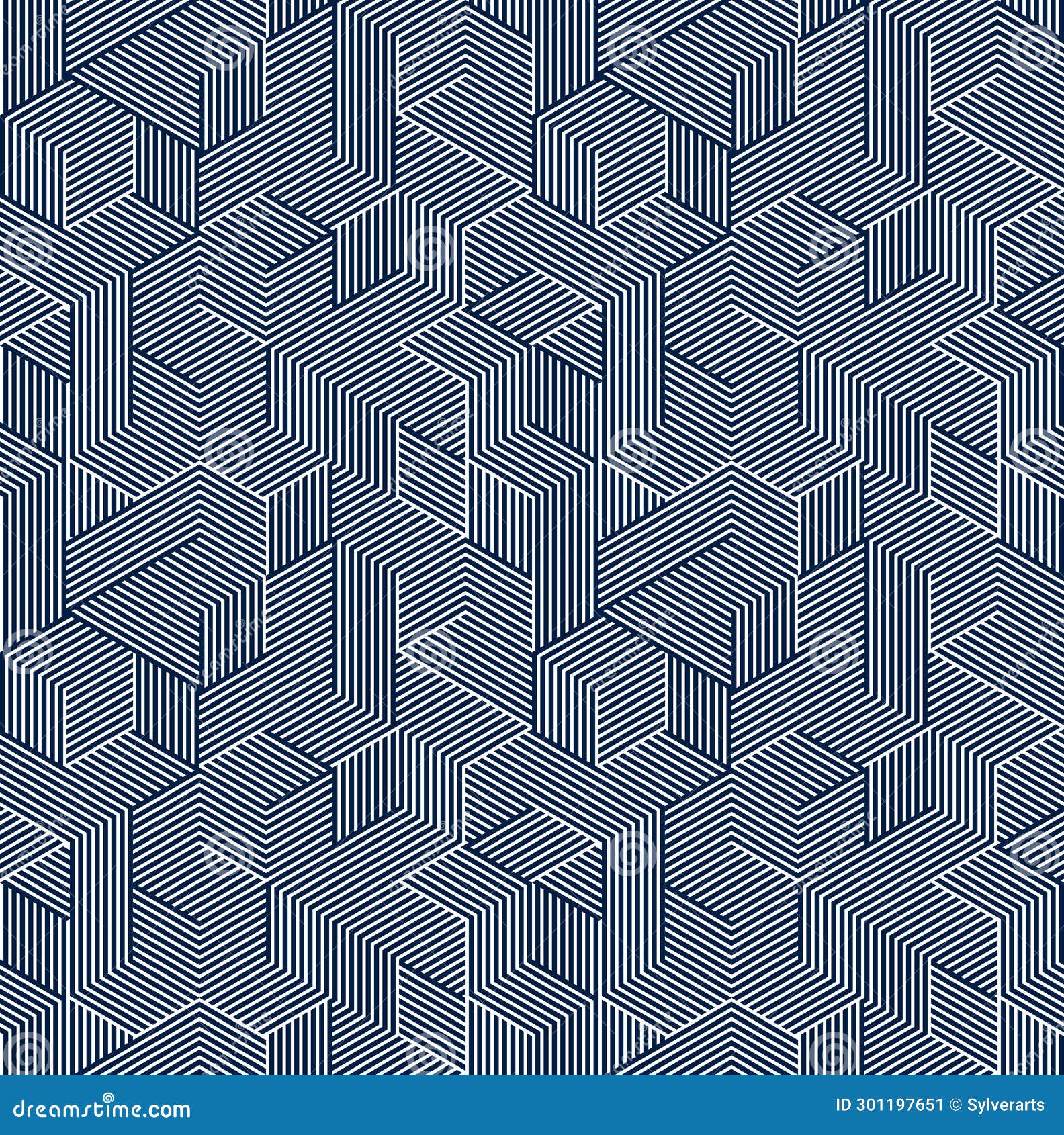Seamless Isometric Lines Geometric Pattern, 3D Cubes Vector Tiling ...